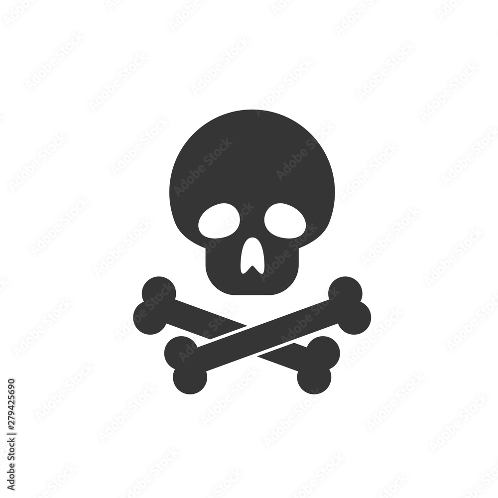 Skull icon template color editable. Skull symbol vector sign isolated ...