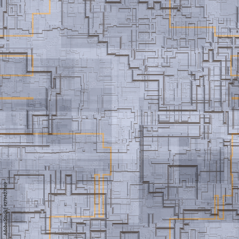 Spaceship hull texture or pattern. Seamless SciFi Panels. Futuristic ...