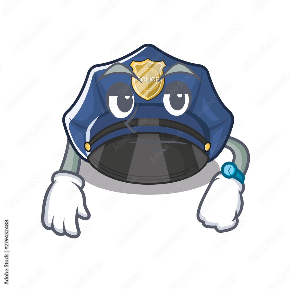 Waiting police hat in a cartoon bag Stock Vector | Adobe Stock