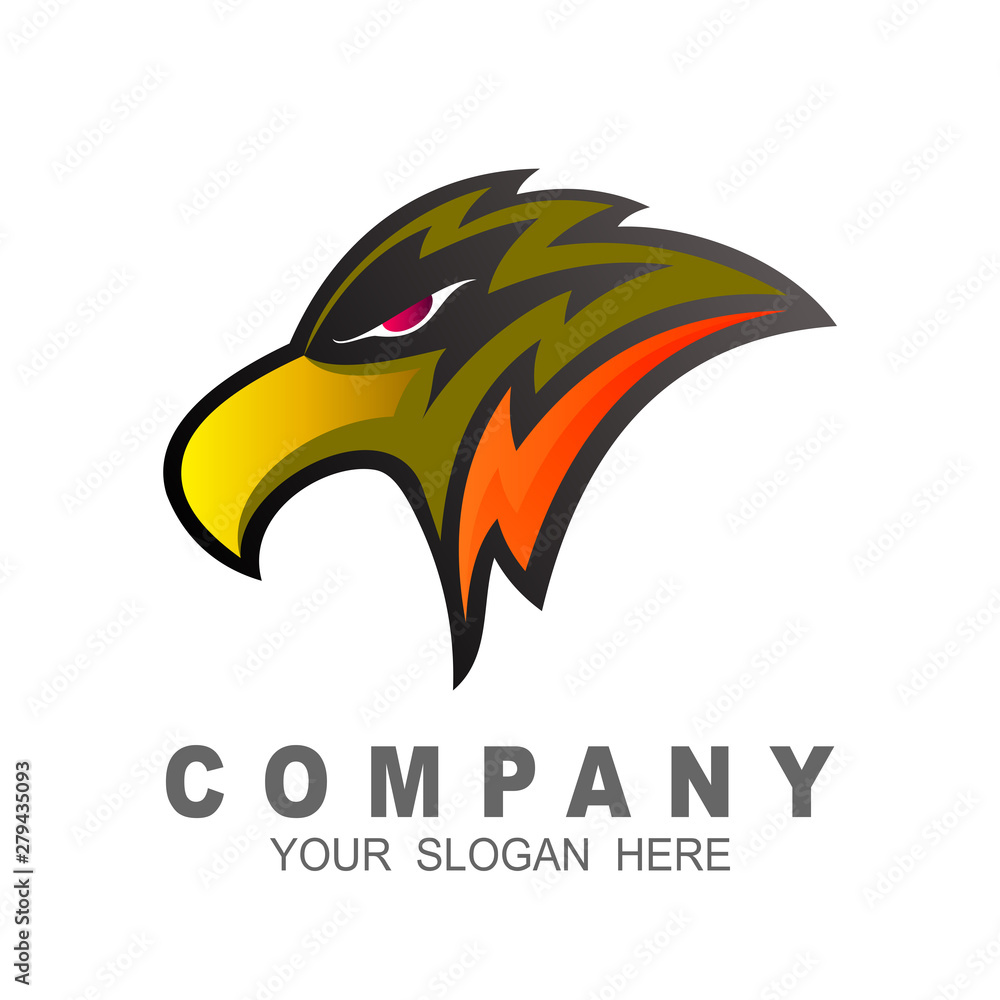 Eagle logo vector, furious eagle sport vector logo concept isolated on ...