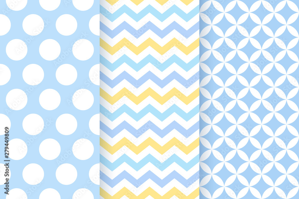 Baby pattern. Kids seamless texture. Blue pastel background. Vector ...