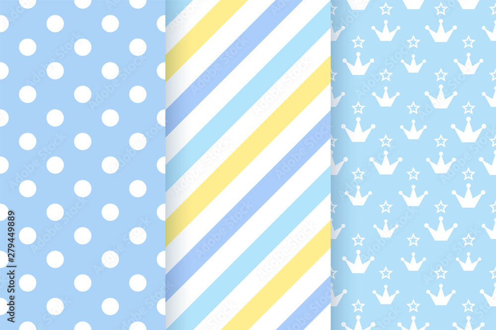 Baby pattern. Kids seamless texture. Blue pastel background. Vector ...