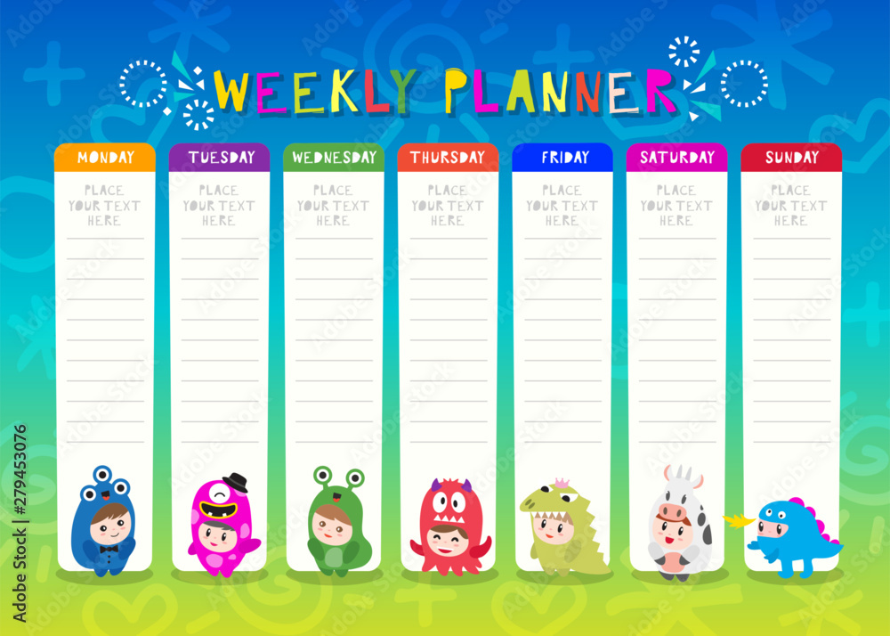 Weekly Planner Template For Kids