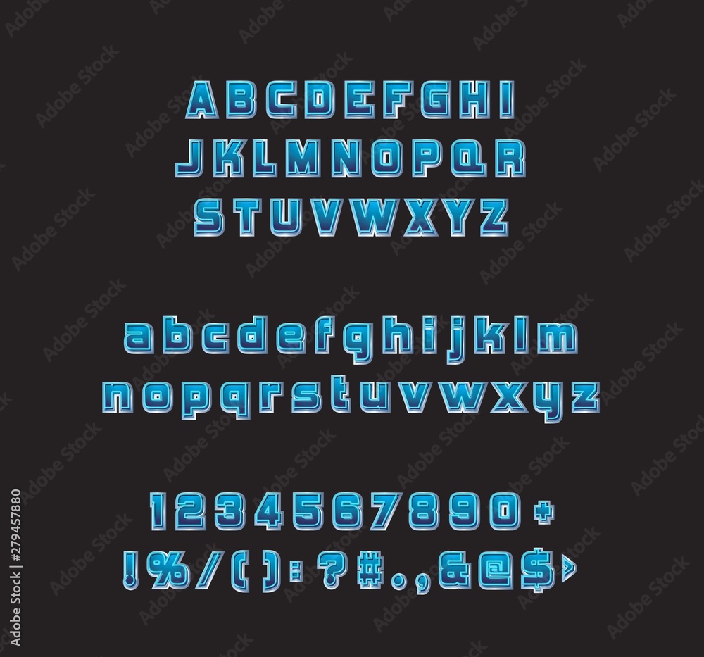 Decorative Font. Each letter and symbol is collected in a separate ...