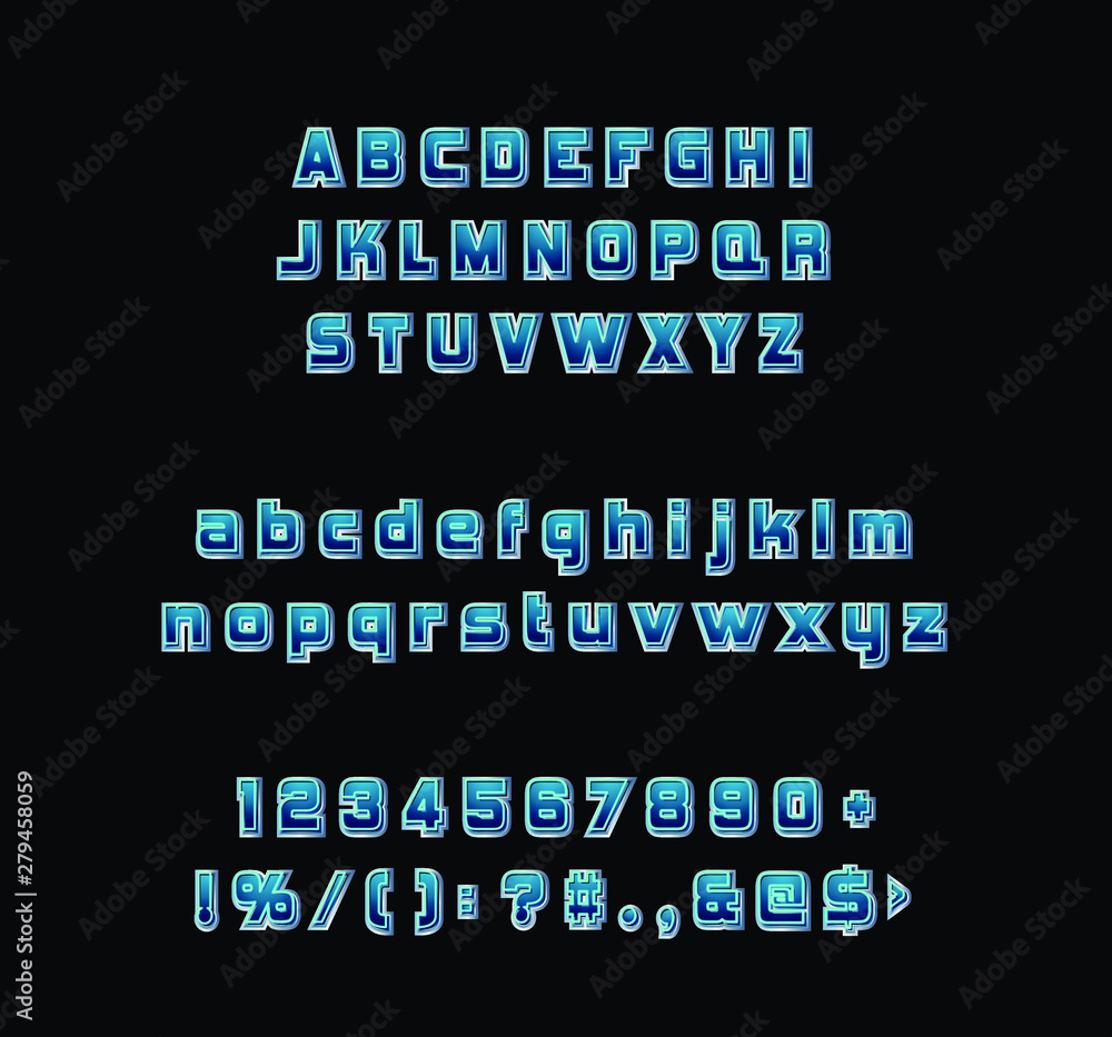 Decorative Font. Each letter and symbol is collected in a separate ...