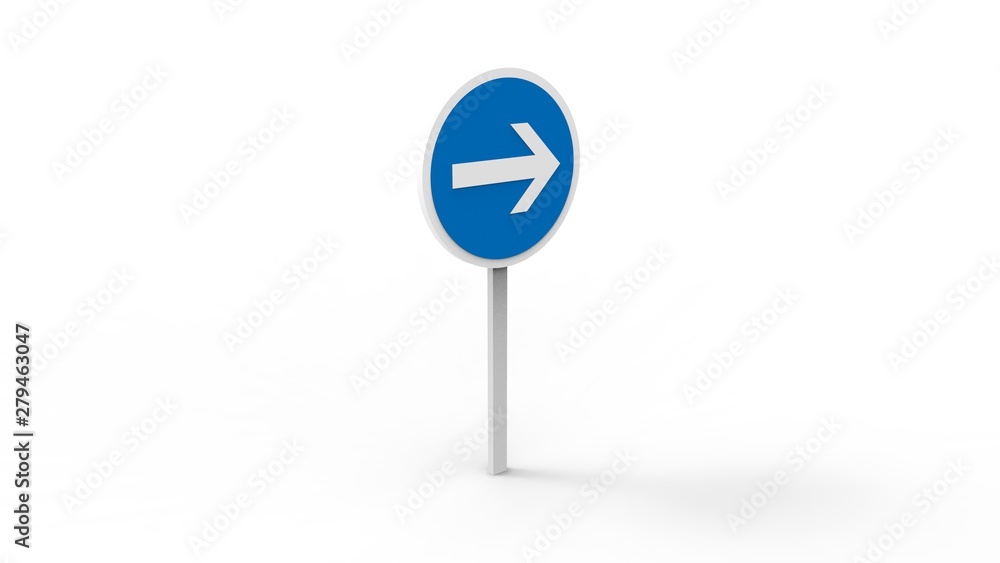 3d rendering of a direction sign isolated in white background Stock ...