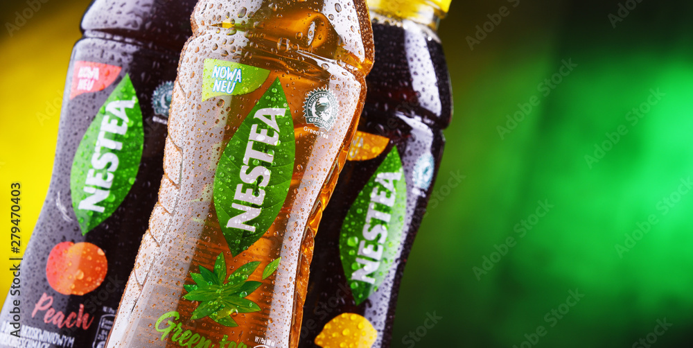 Three bottles of Nestea soft drink. Stock Photo | Adobe Stock