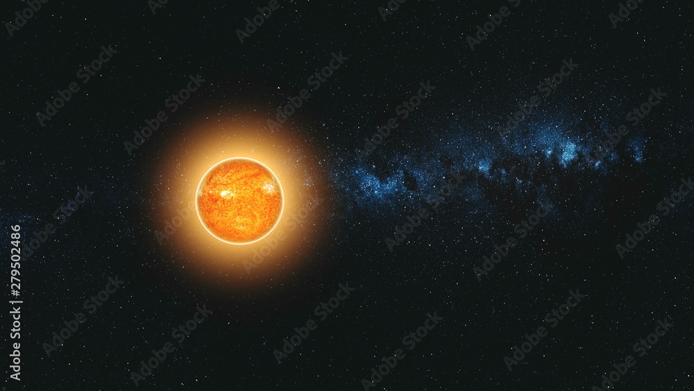 Sun Lit Earth Fast Motion Reduce Sight Zoom Out. Flare Sunlight Planet ...