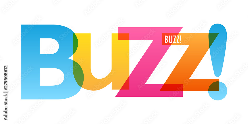 BUZZ! colorful vector typography banner Stock Vector | Adobe Stock