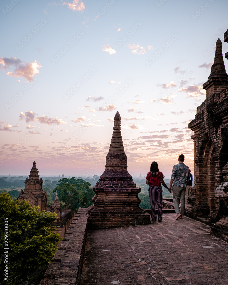 Bagan Myanmar couple torusit men and woman visit the historical site of ...
