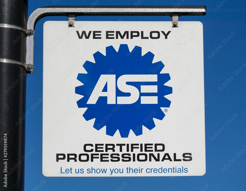 Automotive Service Excellence Sign and Logo Stock Photo | Adobe Stock