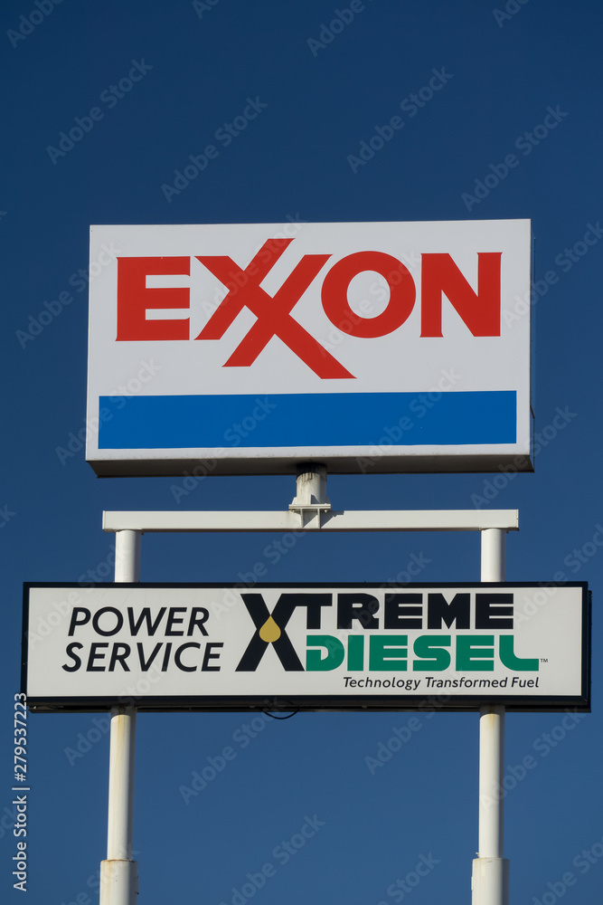 Exxon Gas Station Sign and Logo Stock Photo | Adobe Stock