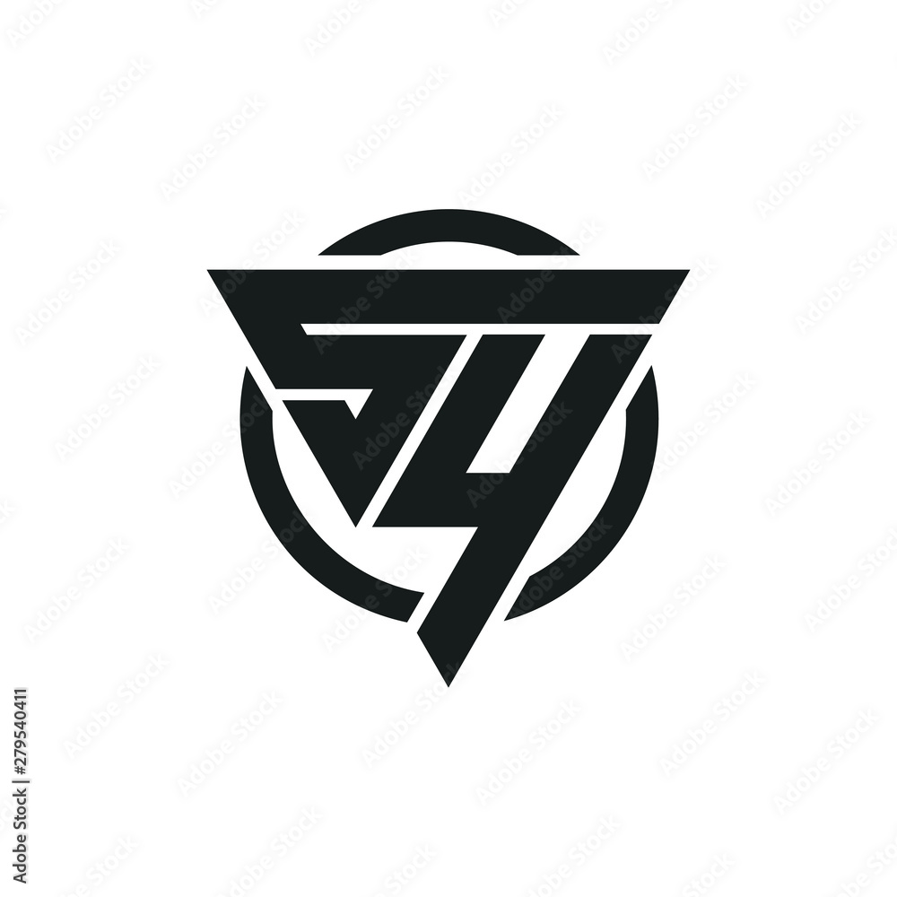 SY YS S4 4S Triangle Logo Circle Monogram Design Vector Super Hero ...