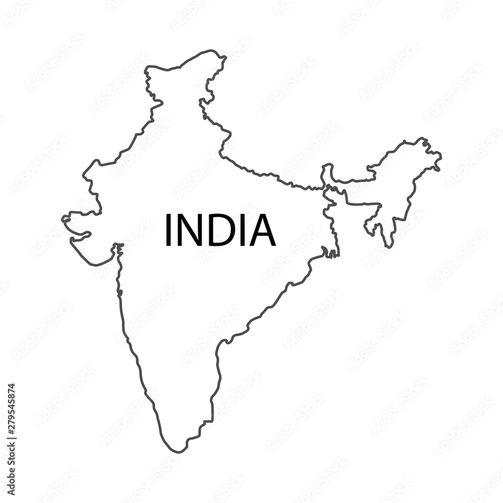 india map correct size white background vector Stock Vector | Adobe Stock