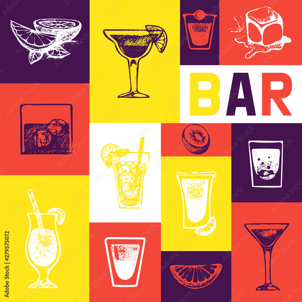 Bar menu vintage vector design. Menu brochure template for cafe ...
