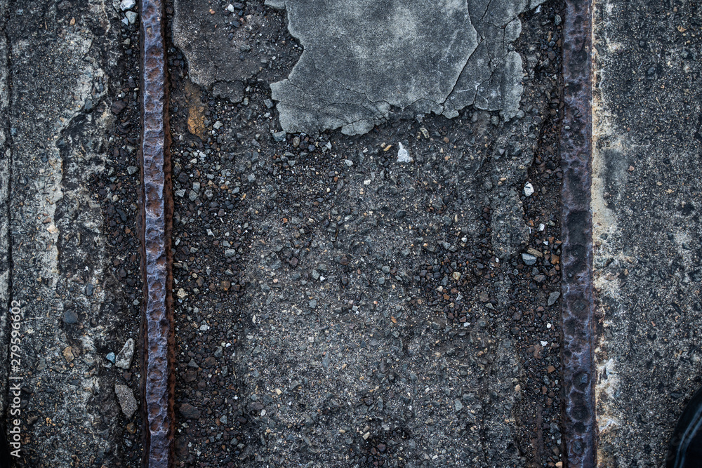 Dark concrete texture with old rail road line background graphic asset ...