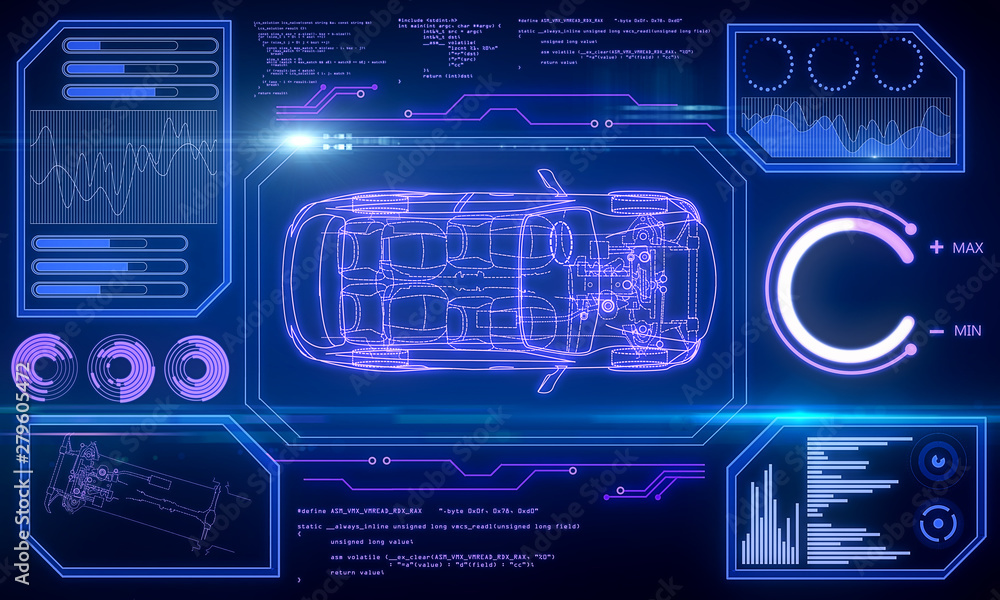 Abstract blue car interface backdrop Stock Photo | Adobe Stock