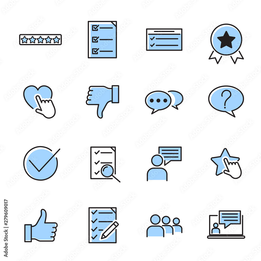 Icons Set of Survey Related Vector Simple Line. Management line icons ...