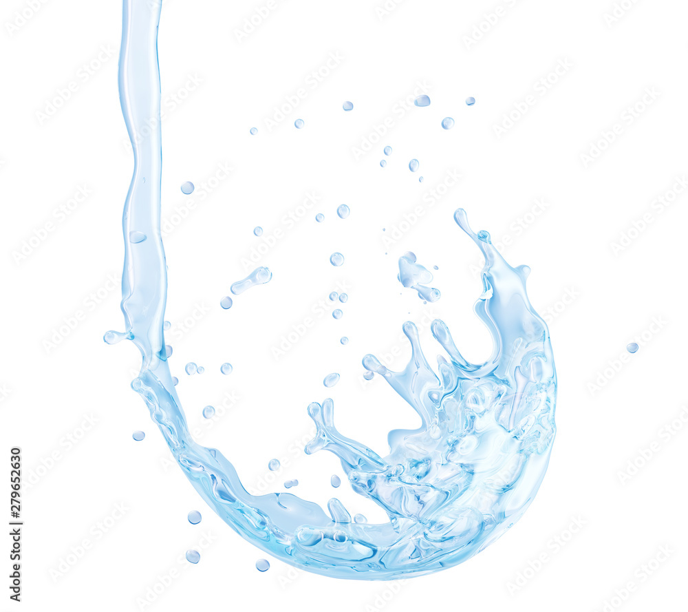 Fresh pure blue water splash. Clean transparent water, liquid fluid ...
