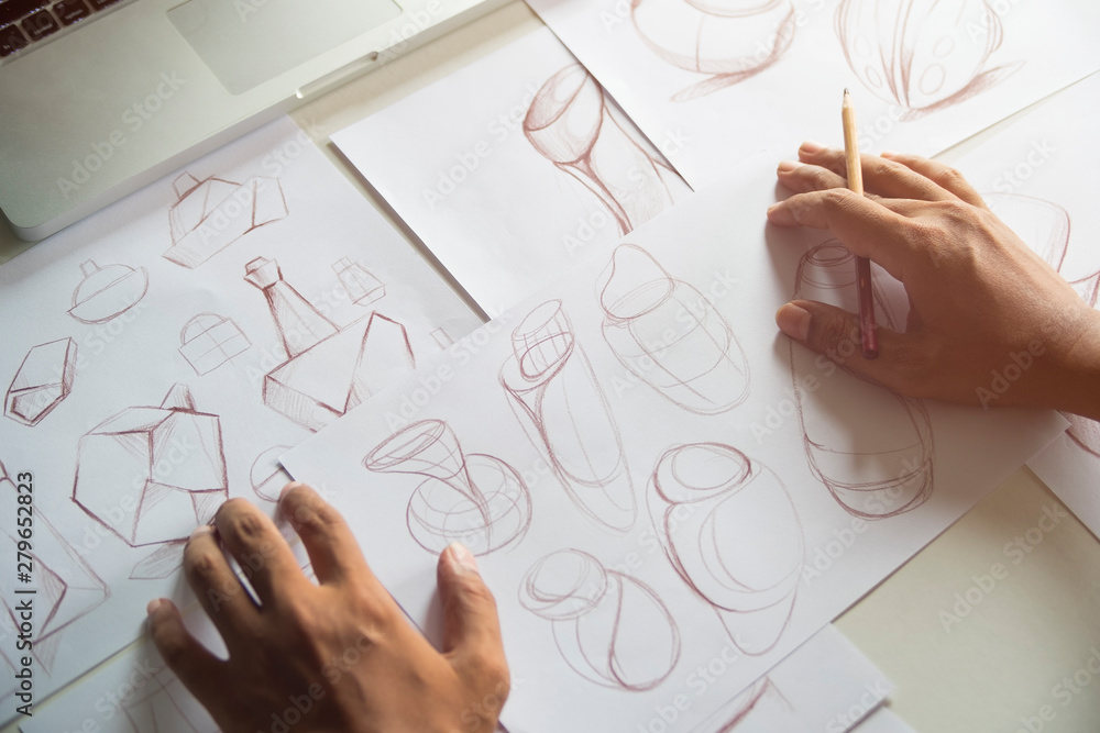 Production designer sketching Drawing Development Design product ...