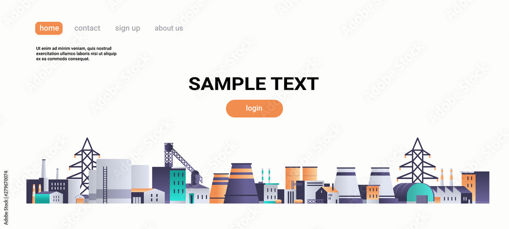 factory manufacturing buildings industrial zone plant power station ...