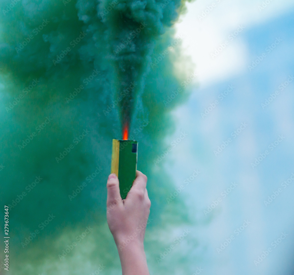 Colored Smoke In Hand