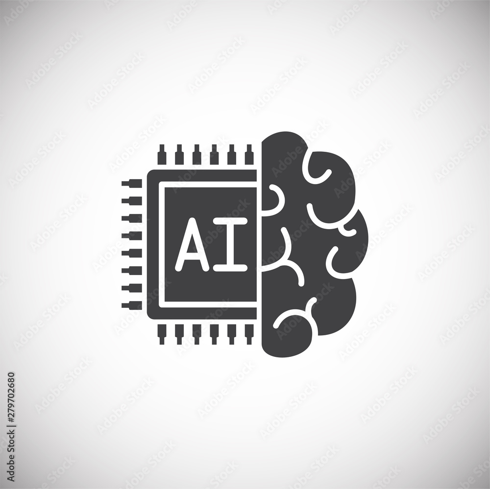 Artificial Intelligence Ai related icon on background for graphic and ...