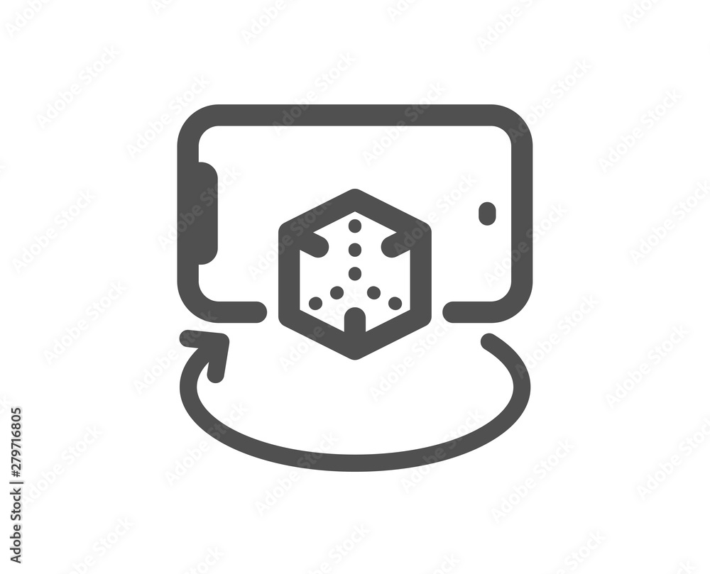 VR simulation sign. Augmented reality phone icon. 3d cube symbol ...