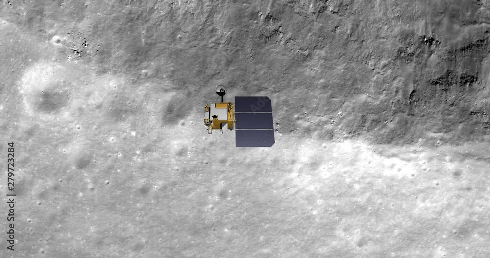 Top-down view of LRO positioning itself for a data gathering pass above ...