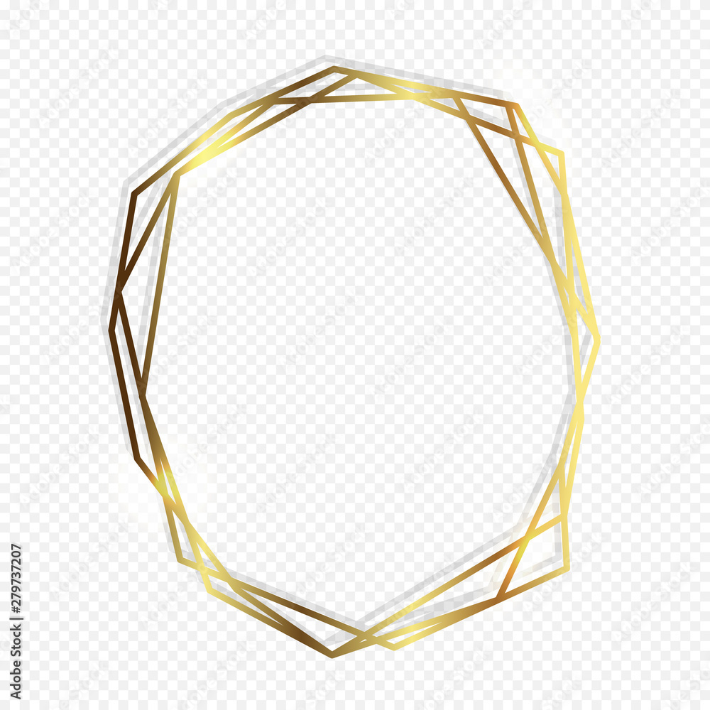 Gold polygonal frame design with geometric and Diamond shape. Design ...