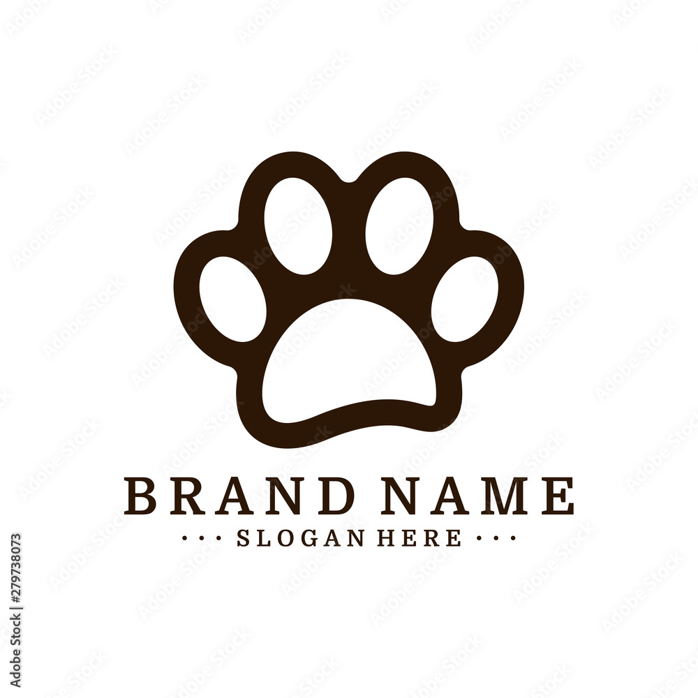 Dog Foot logo Design Vector Template. Dog icon logo vector Stock Vector ...