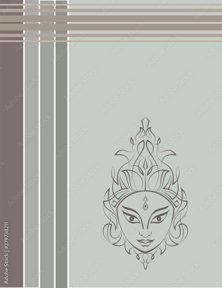 Durga Goddess Of Power, Divine Mother Of The Universe Design Stock ...