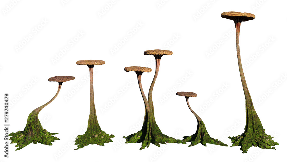 mushrooms, strange alien fungus isolated on white background Stock ...