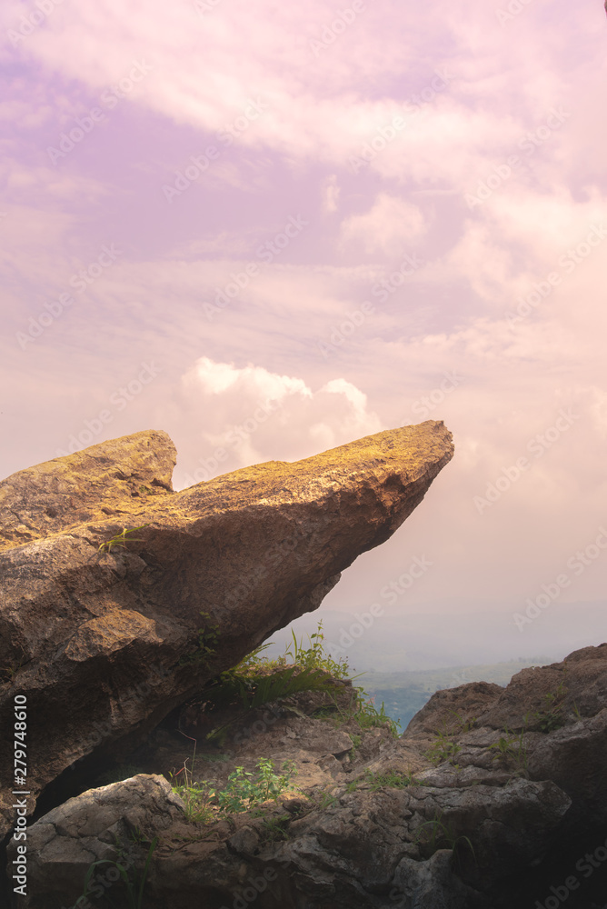 Poster Point Edge of Cliff King Rock on Stone Garden at The Very Top of ...