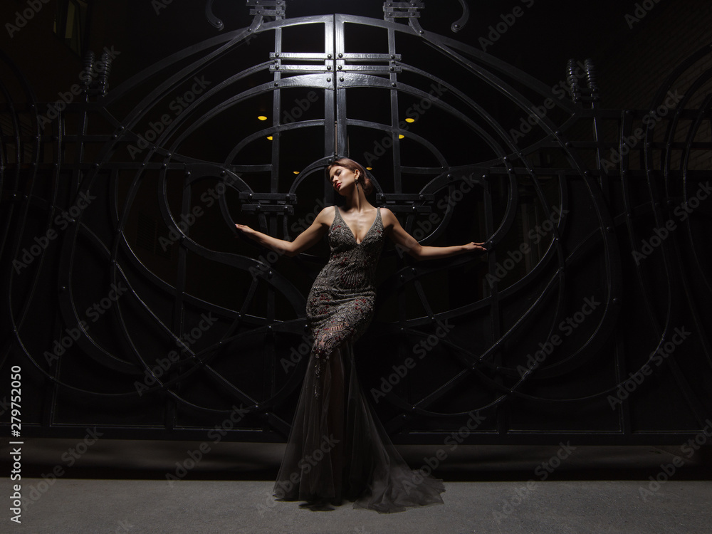 Passionate and attractive smartly dressed young woman in an expressive ...