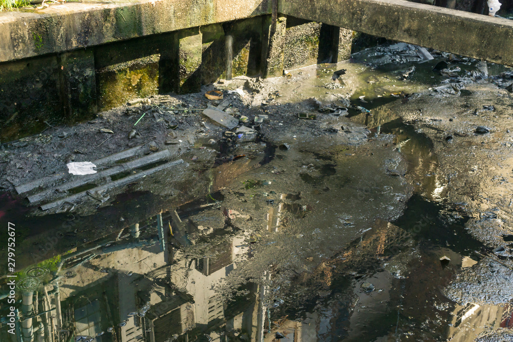 Household wastewater causes water pollution in large cities. Stock ...