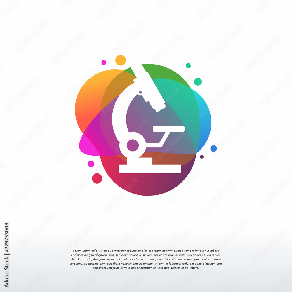 Colorful Science logo designs concept vector, Color Microscope logo ...