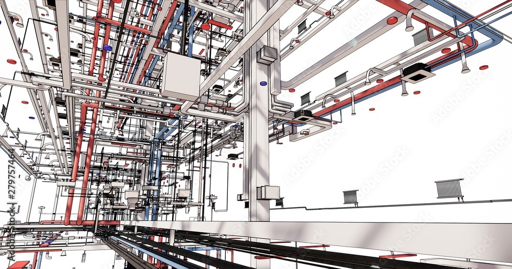 BIM model visualization of the conceptual model utilities of the ...
