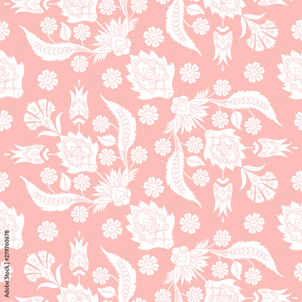 Turkish arabic pattern vector seamless. Damask texture design with ...