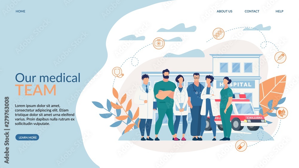 Advertising Banner Inscription Our Medical Team. Stock Vector | Adobe Stock