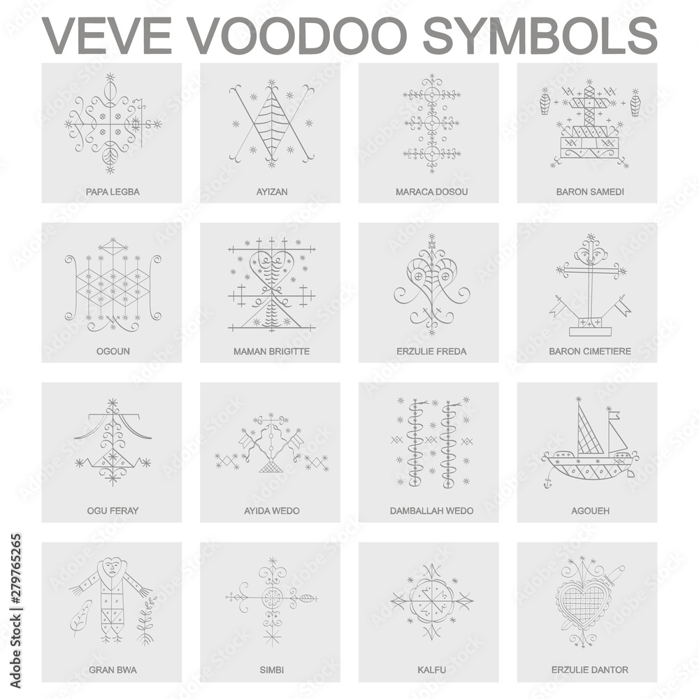 Vector Icon With Veve Voodoo Symbols Stock Vector Adobe Stock