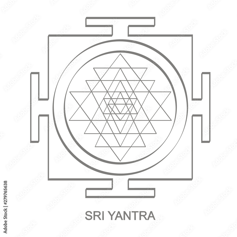 Vector icon with Sri Yantra Hinduism symbol Stock Vector | Adobe Stock