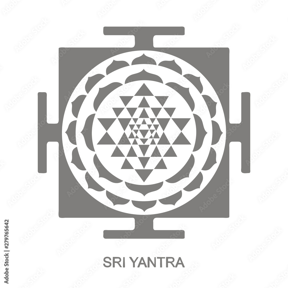 Vector icon with Sri Yantra Hinduism symbol Stock Vector | Adobe Stock