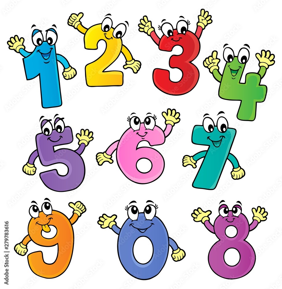 Cartoon numbers theme set 2 Stock Vector | Adobe Stock