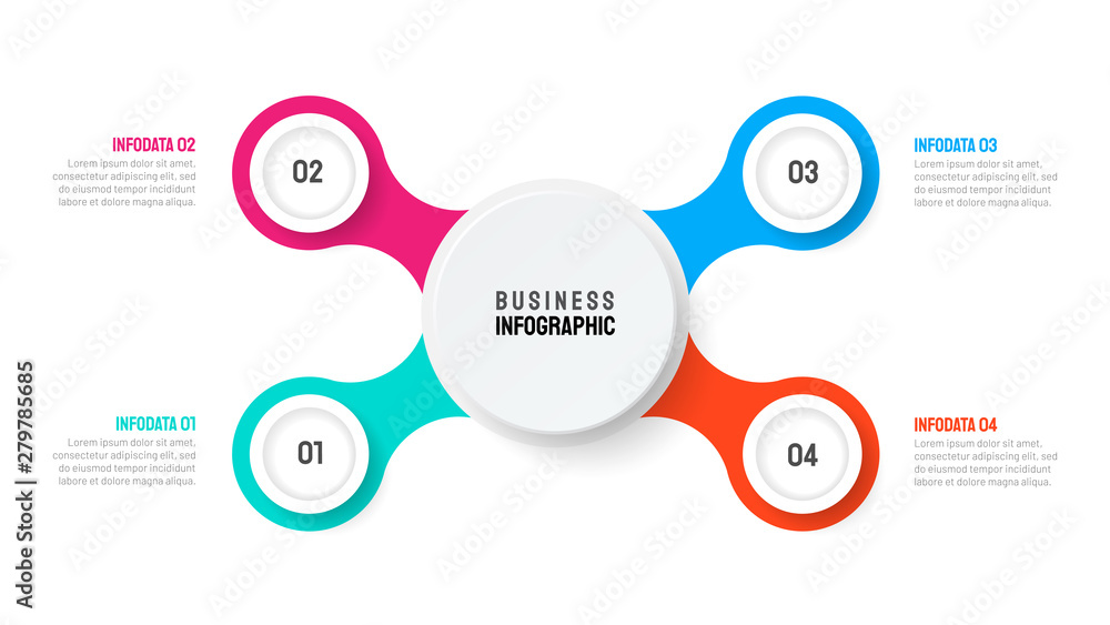 Vector infographic template. Business concept with 4 steps, options ...