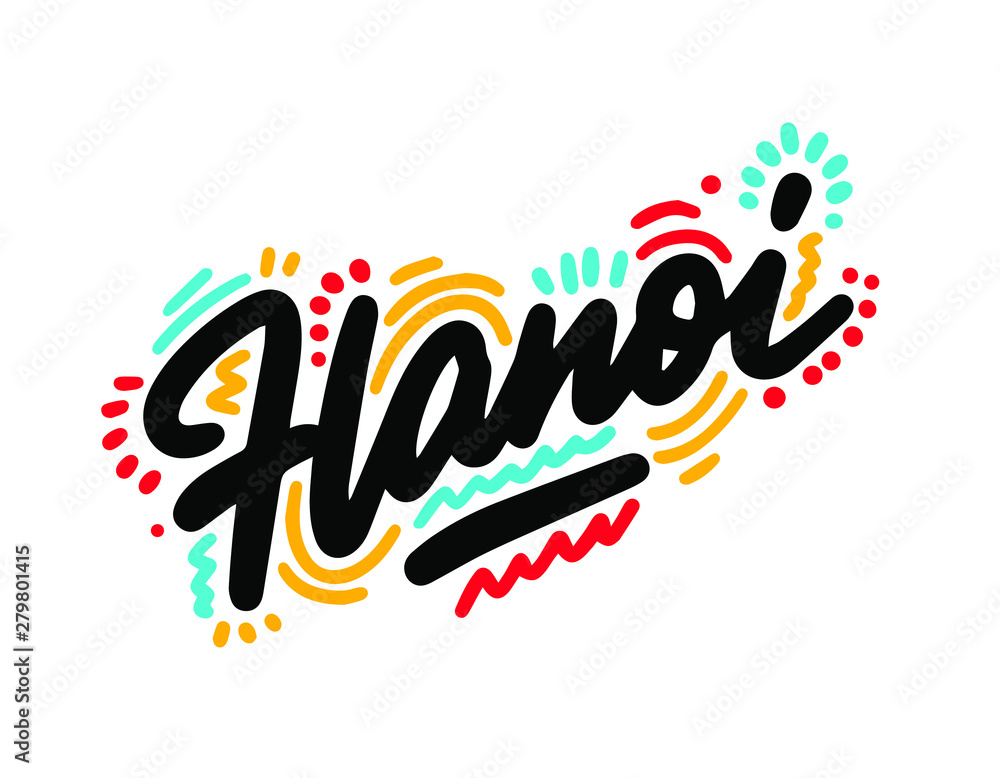Hanoi city text design on withe background for typographic logo icon ...