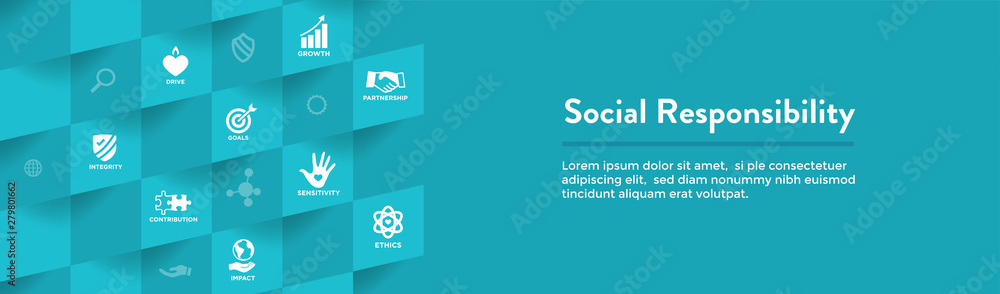 CSR-Corporate Social Responsibility Outline Icon Set - Web Header ...