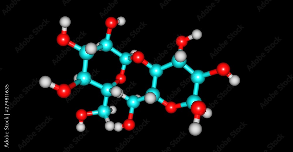 Starch molecular structure isolated on black Stock Illustration | Adobe ...