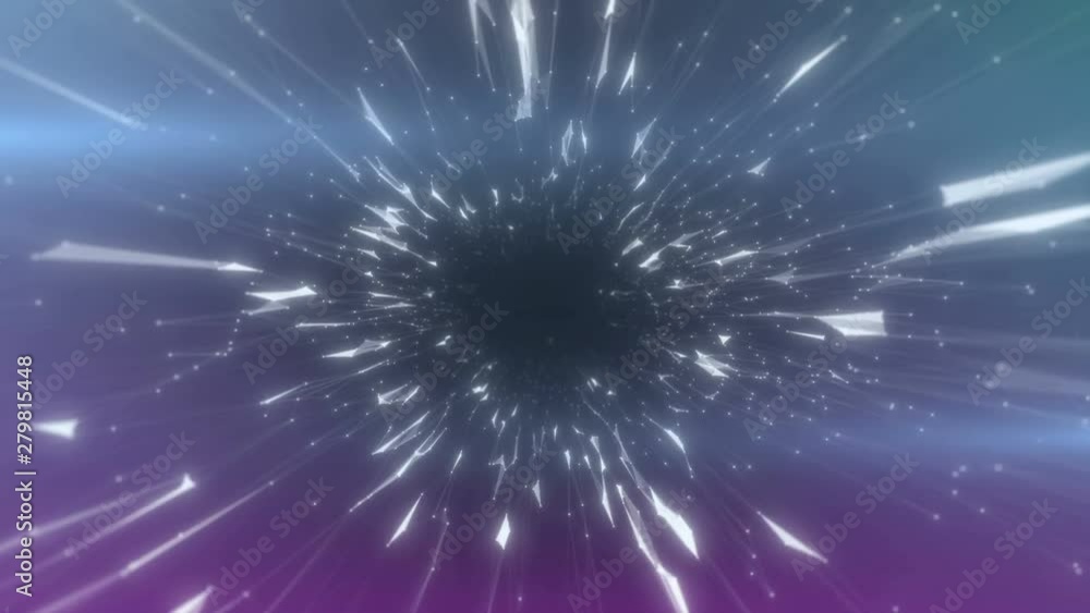 Colorful space travel animation. Space light particles. An animated ...