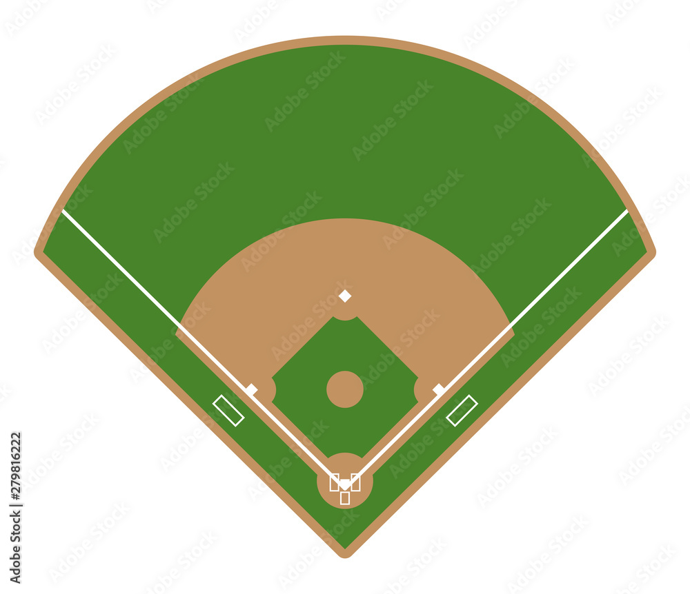 Baseball field icon. Flat illustration of baseball field vector icon ...